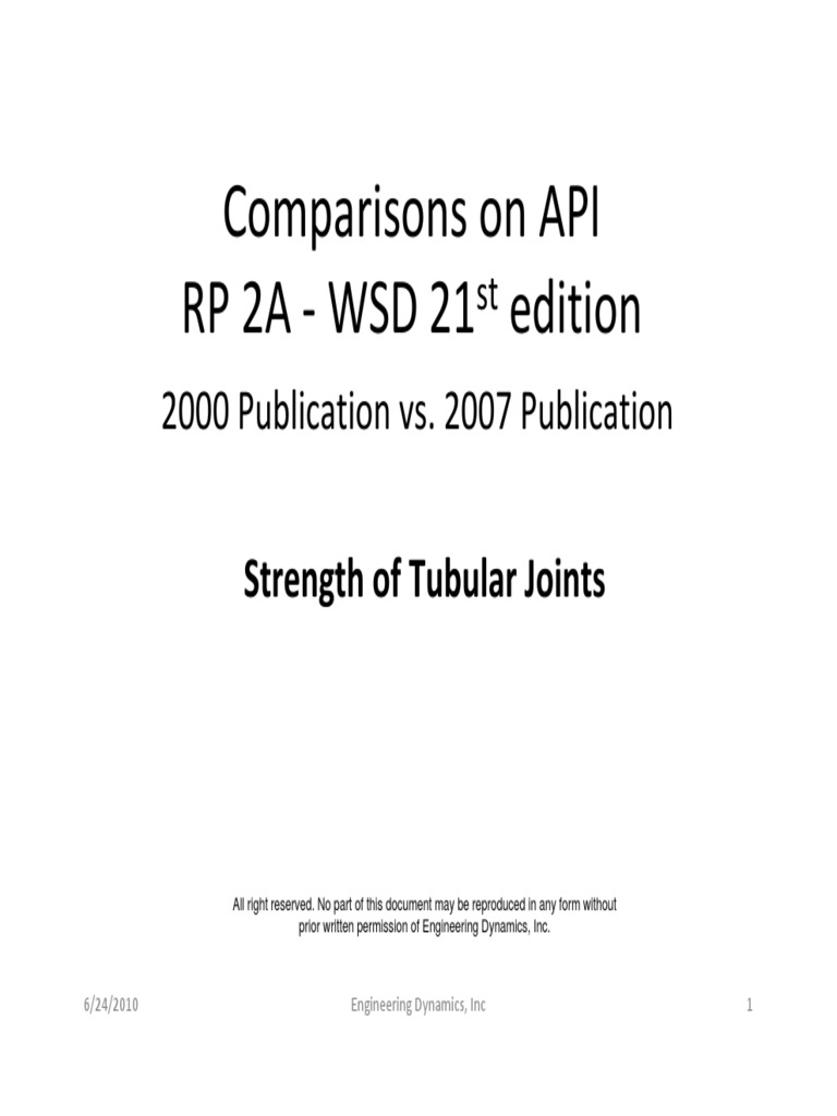 API - RP - 2A - 21st 2000 Vs 2007 - Joint | PDF | Ultimate Tensile ...