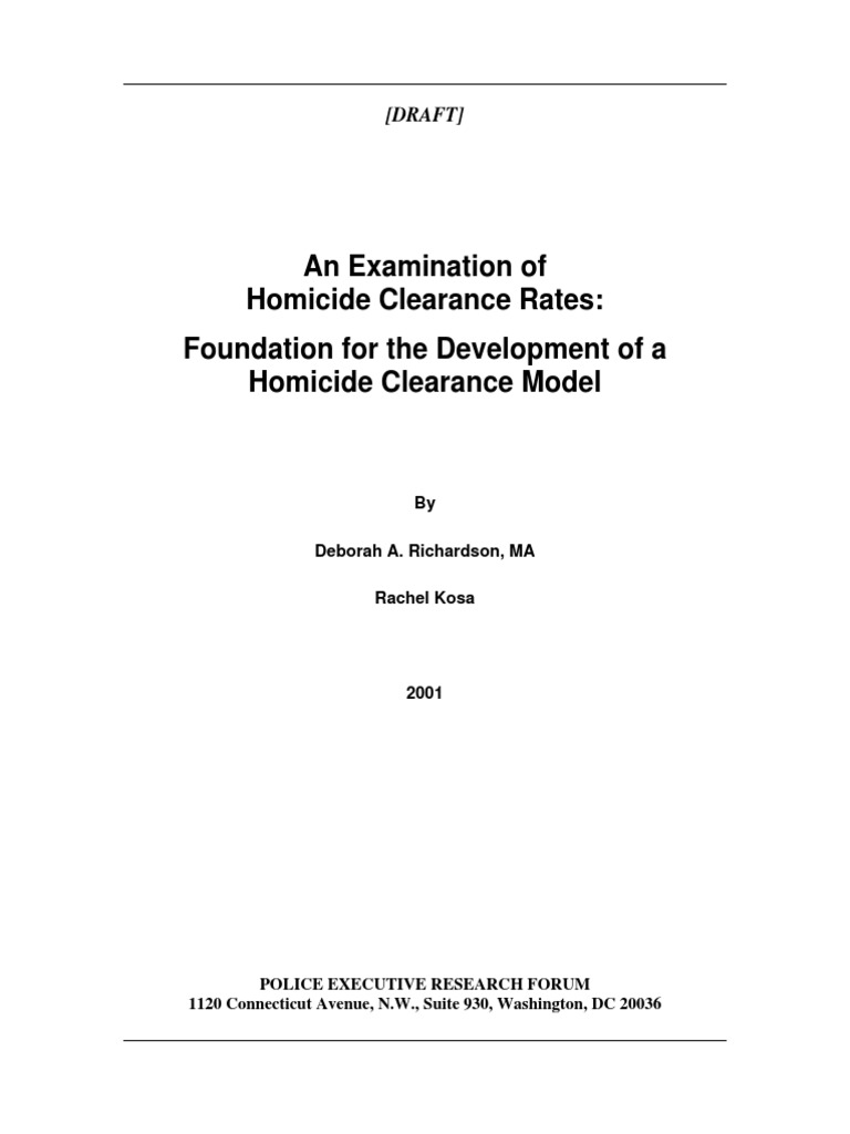 Factors Influencing Homicide Clearance Rates: An Examination of Police ...