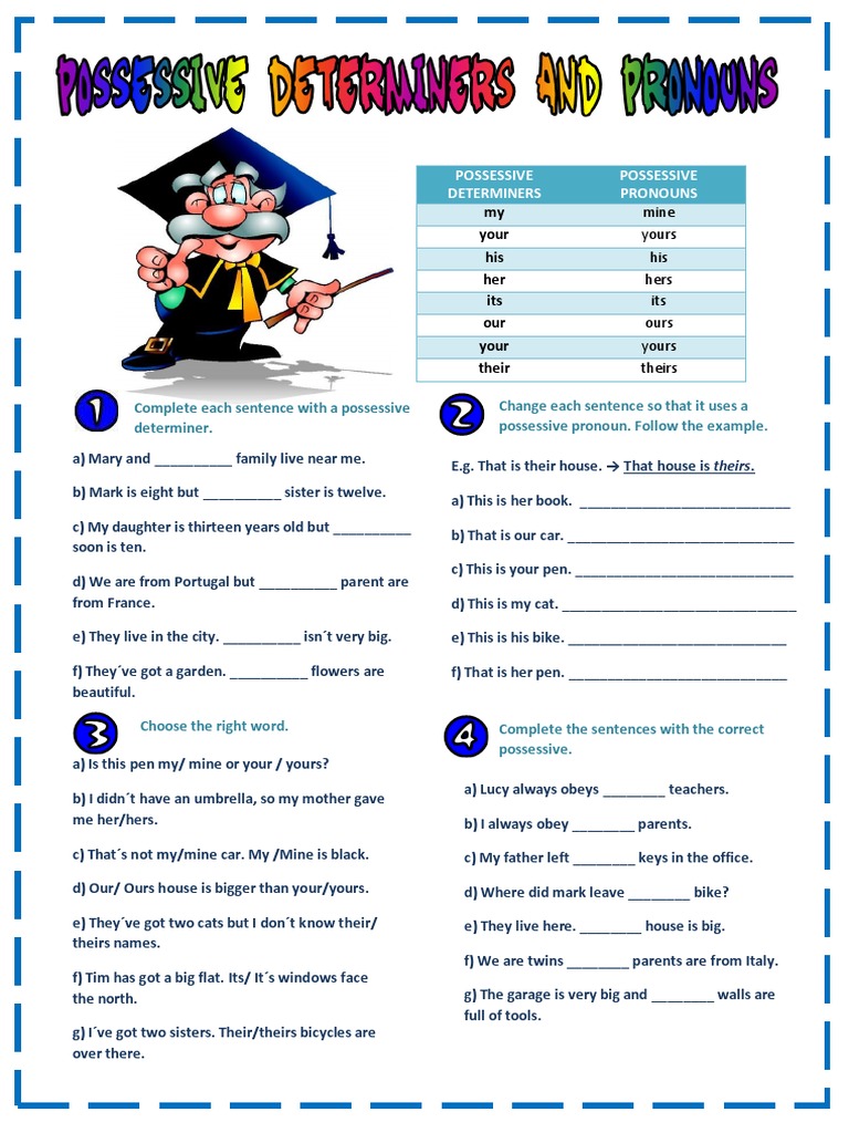 Possessive Determiners | PDF