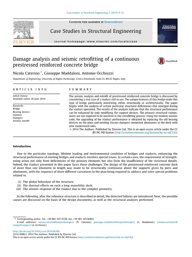 Damage Analysis and Seismic Retrofitting of A Continuous Prestressed ...