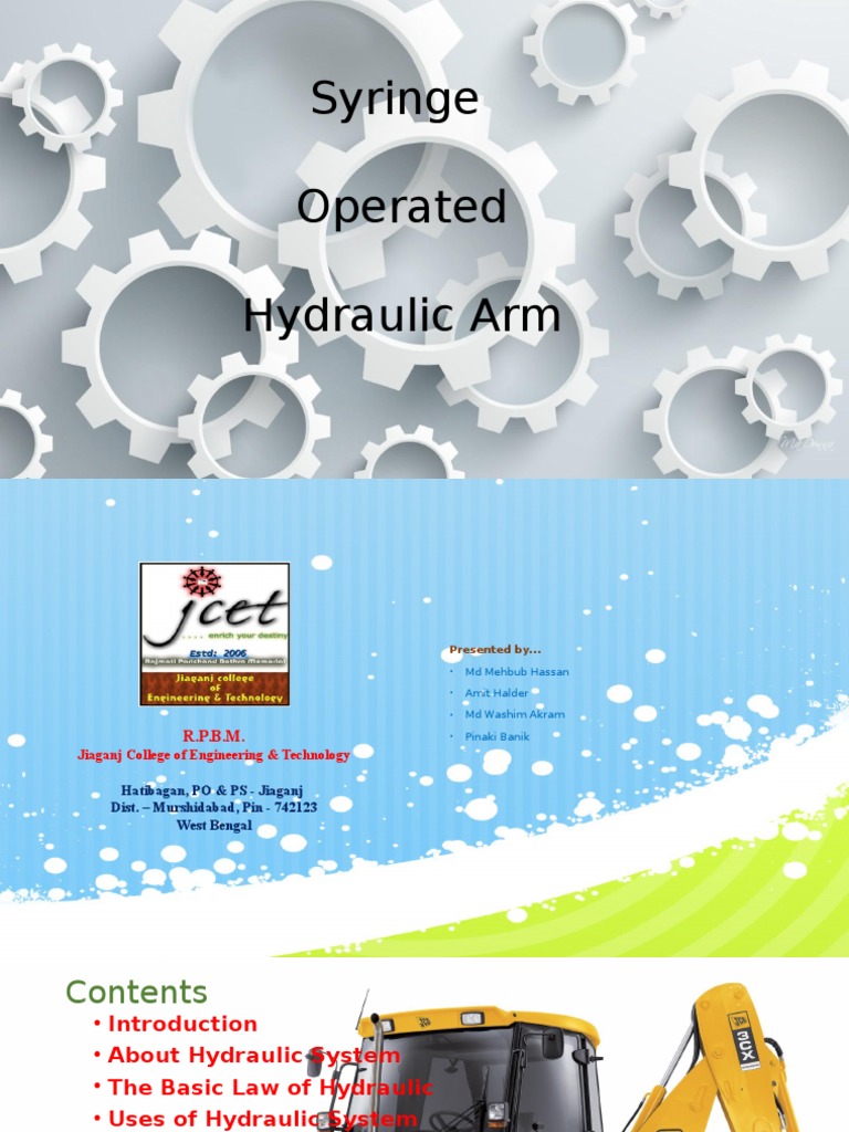 Syringe-Operated Hydraulic Arm Project | PDF | Hydraulics | Machine ...