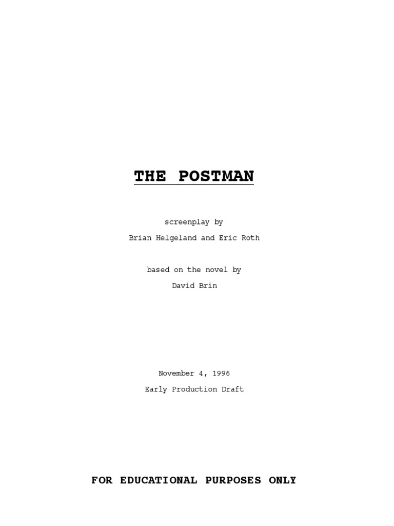 The Postman: For Educational Purposes Only | PDF | Nature