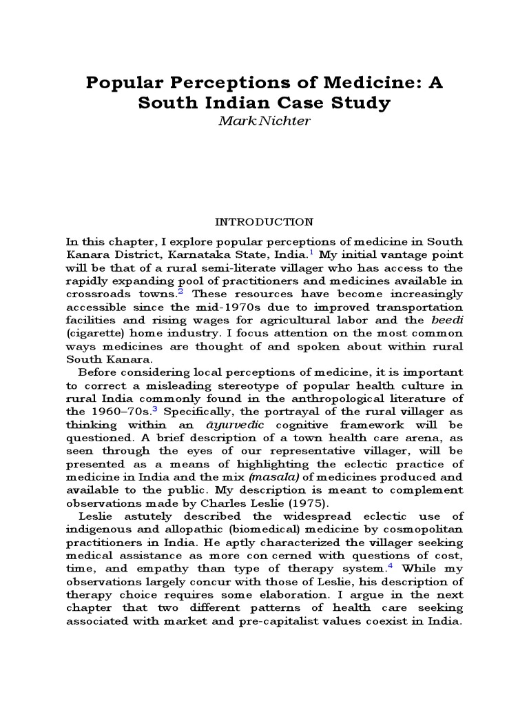 Popular Perceptions of Medicine | Download Free PDF | Physician | Ayurveda