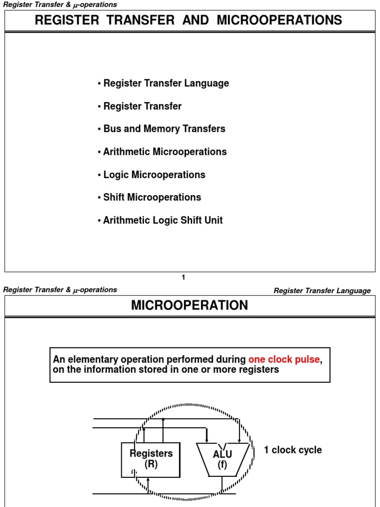 Register Transfer and Microoperations | PDF | Computer Data Storage | Bit