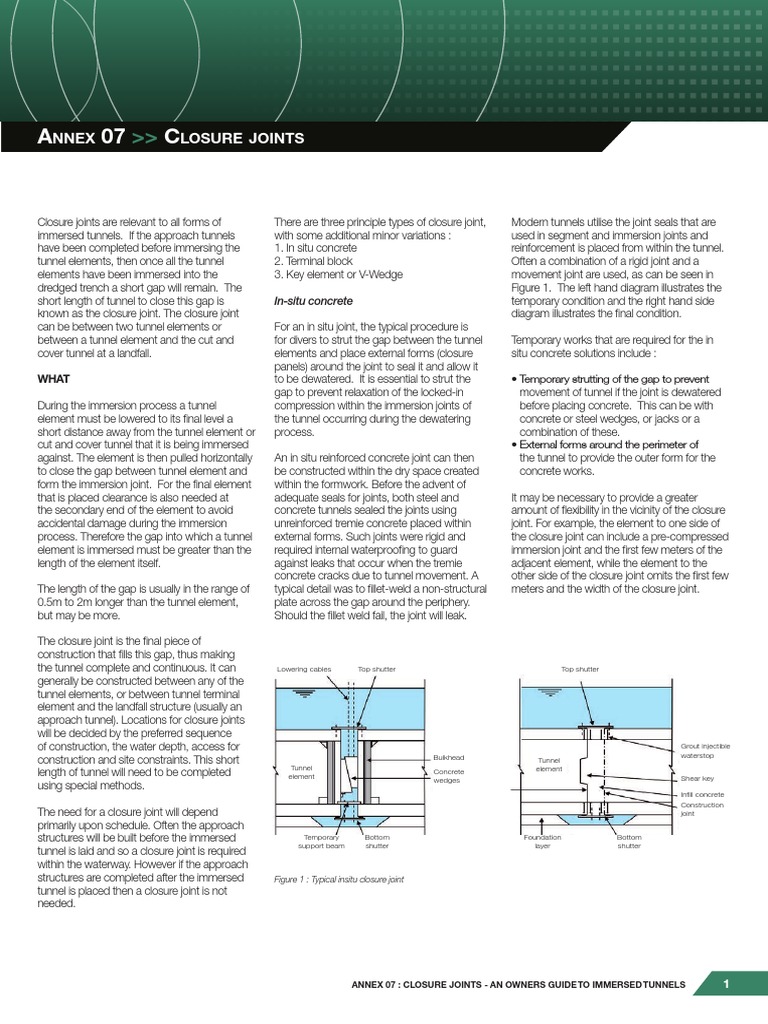 Closure Joints PDF | Download Free PDF | Tunnel | In Situ