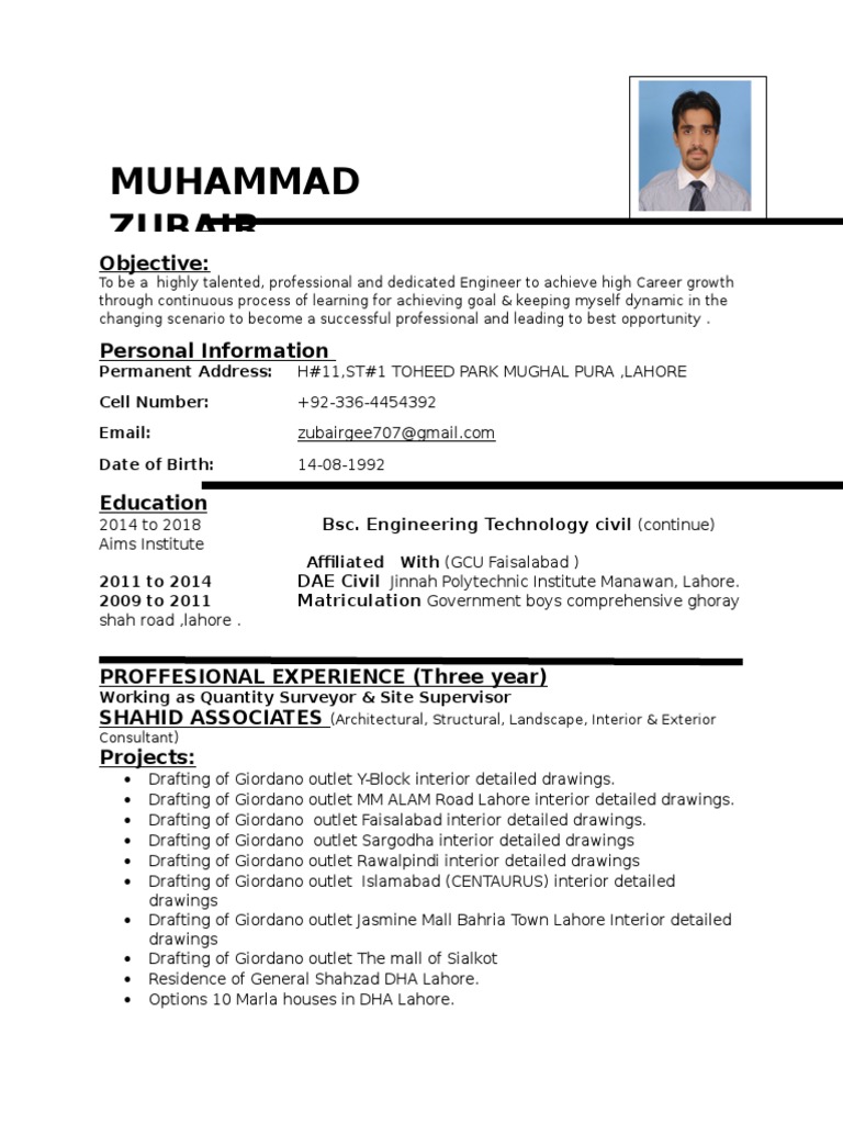 Muhammad Zubair CV | PDF