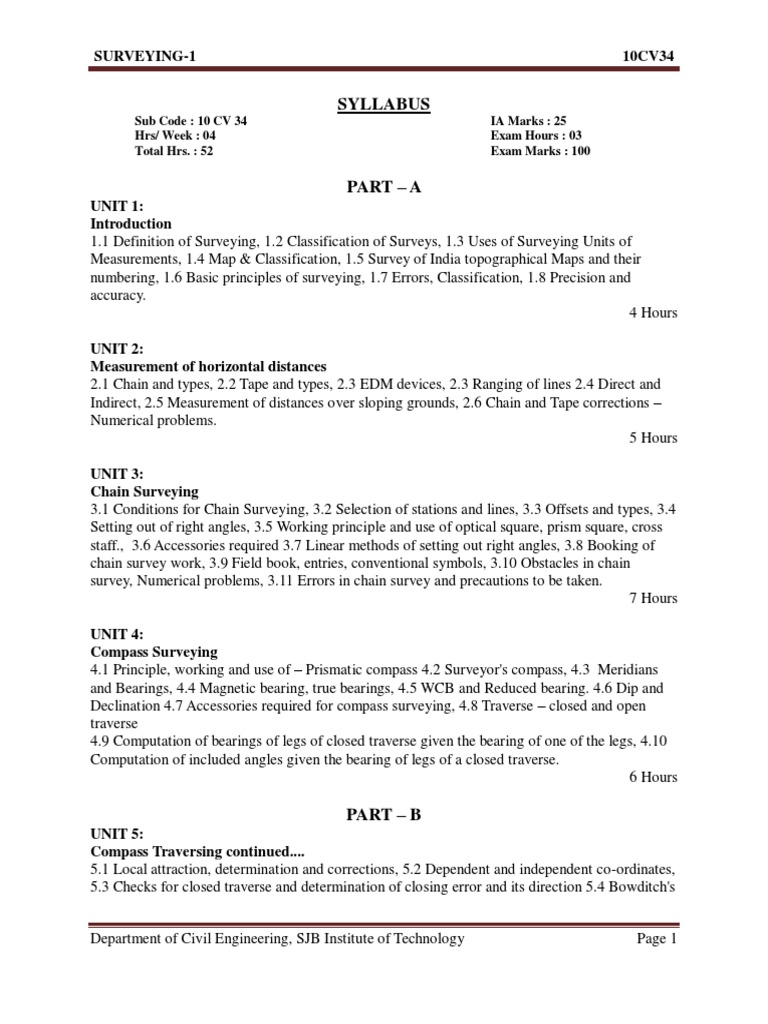 Civil-Iii-Surveying-I 10CV34 - Notes PDF | PDF | Surveying | Compass