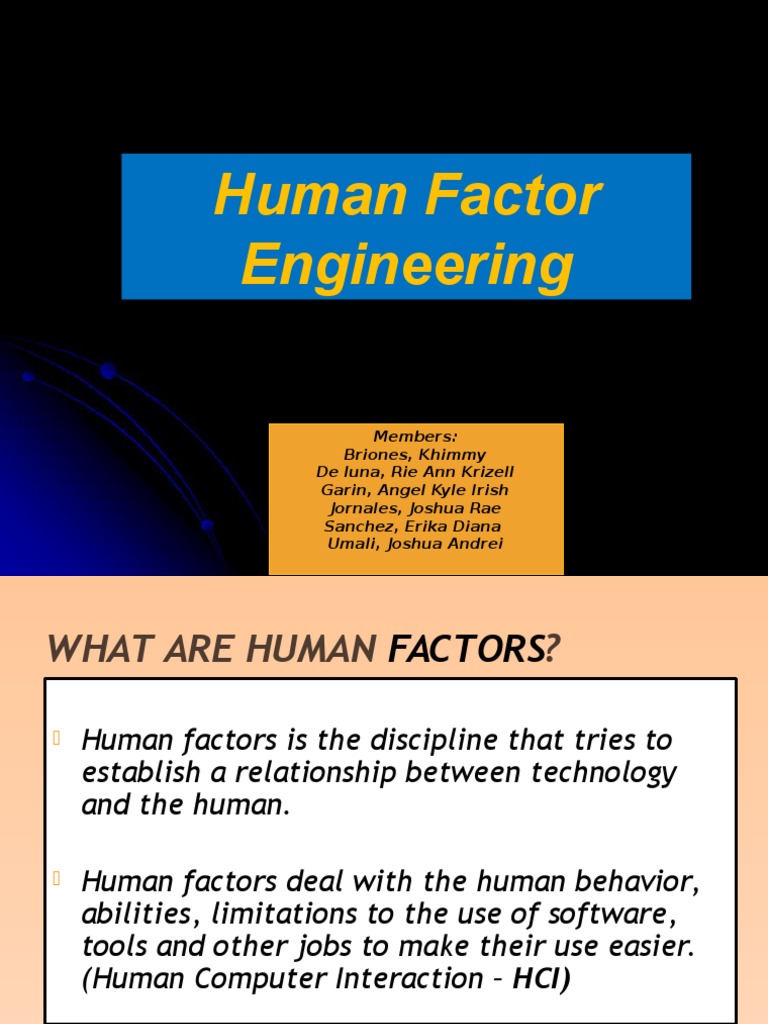 Human Factor Engineering | Human Factors And Ergonomics | Usability