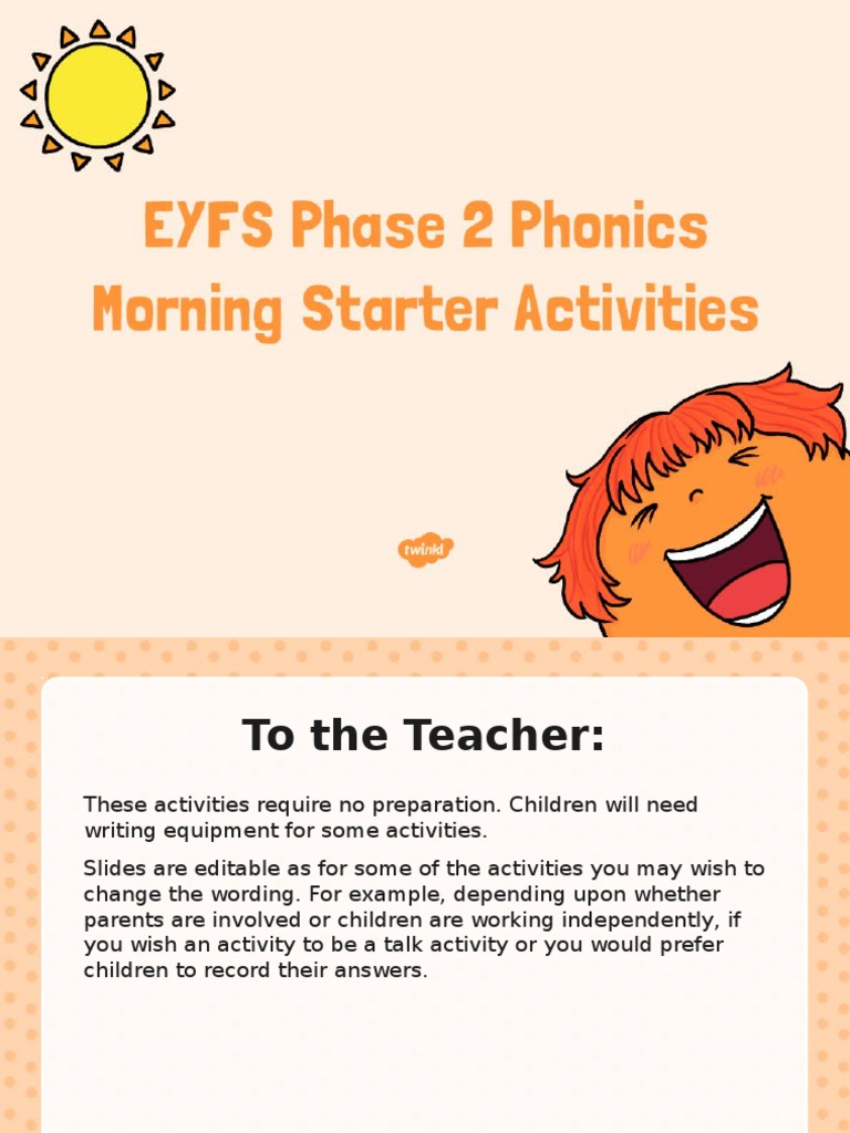 T L 51727 Eyfs Phase 2 Phonics Morning Starter Activities Powerpoint ...