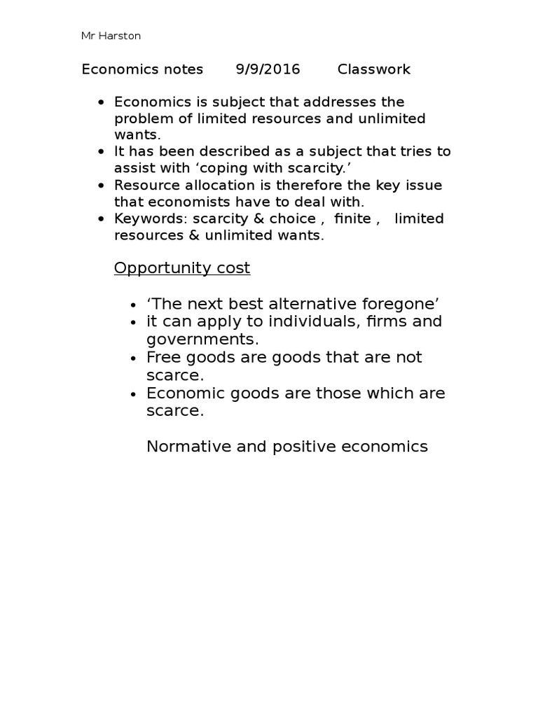 Economics Notes | PDF