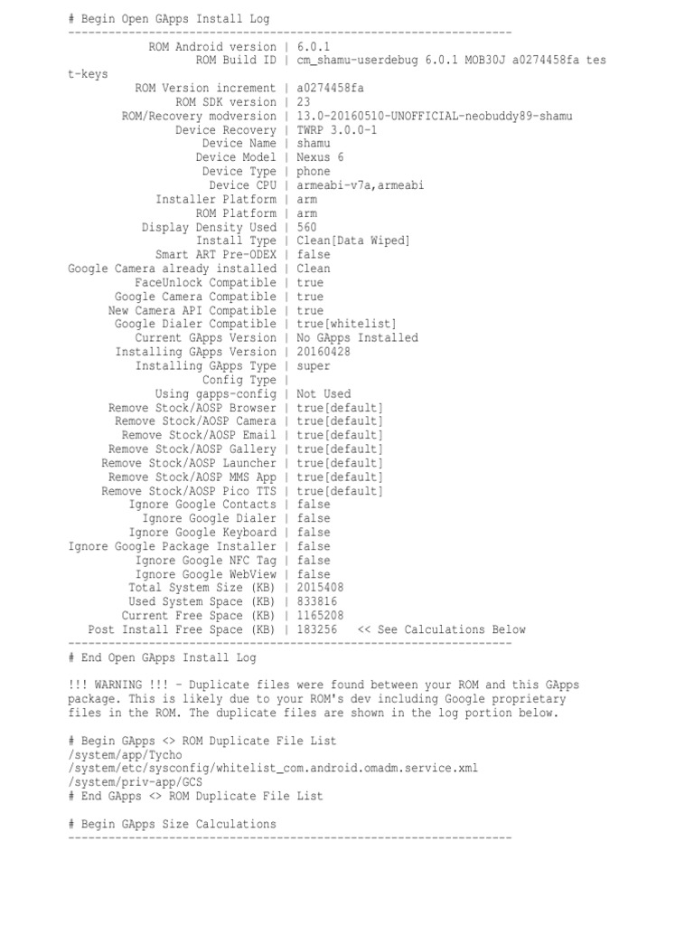 Open Gapps Log | PDF | Android (Operating System) | Personal Digital Assistant