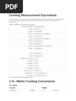 Cooking Measurement Abbreviations | PDF | Cooking, Food & Wine | Wellness