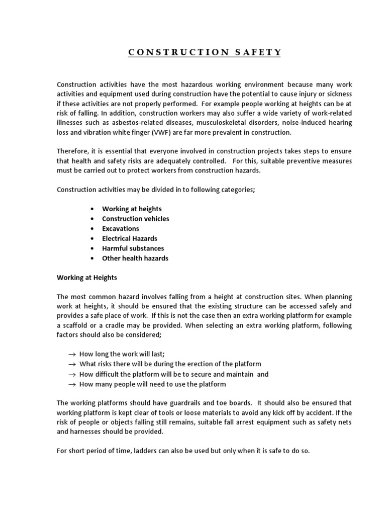 Construction Safety: Working at Heights | PDF | Personal Protective ...