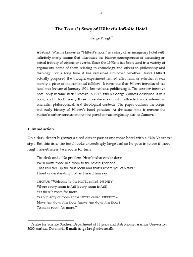 Hilbert's Hotel Paradox Origins | PDF | Infinity | Universe