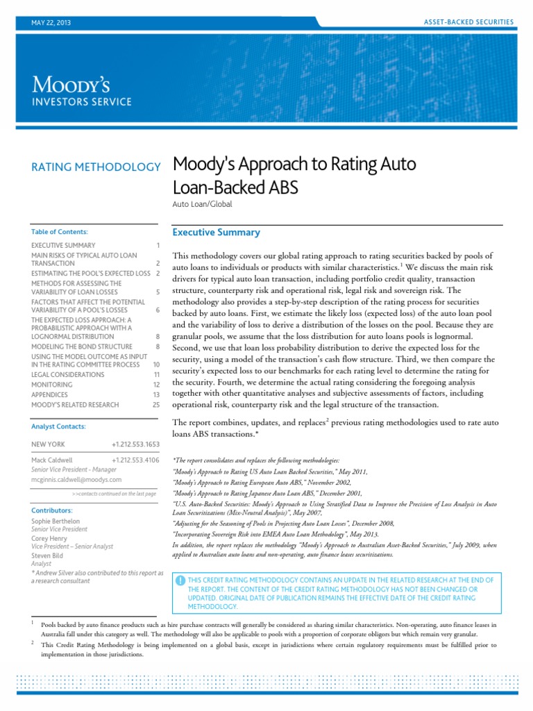 Auto Loan ABS | PDF | Securitization | Asset Backed Security