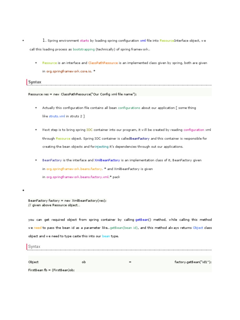 Spring Notes | PDF | Spring Framework | Databases Spring Notes | PDF | Spring Framework | Databases