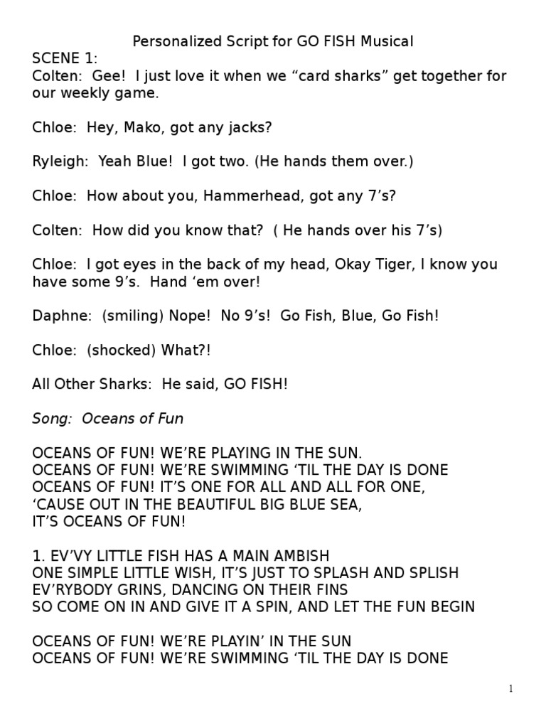 Go Fish Musical | PDF | Sharks | Fish