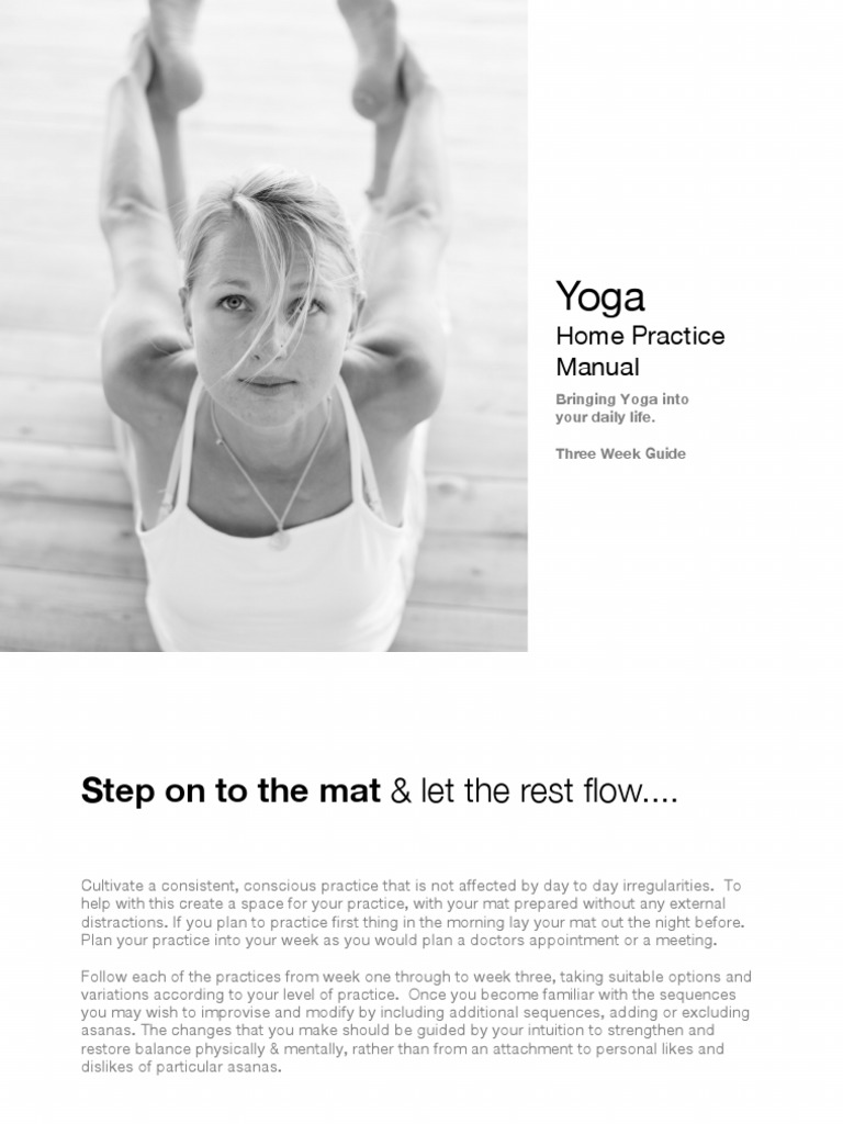 Home Practice Manual For Yoga | PDF | Hatha Yoga | Breathing