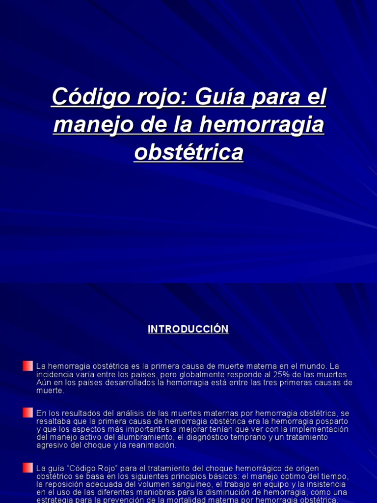 Código Rojo | PDF | Muerte materna | Reanimación cardiopulmonar