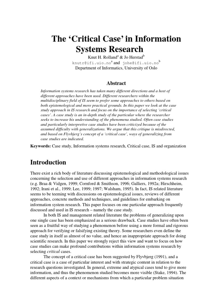 Critical Case | PDF | Case Study | Falsifiability