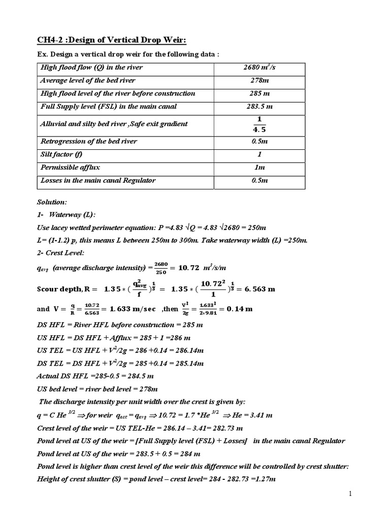 Weir Design | PDF | River | Liquids