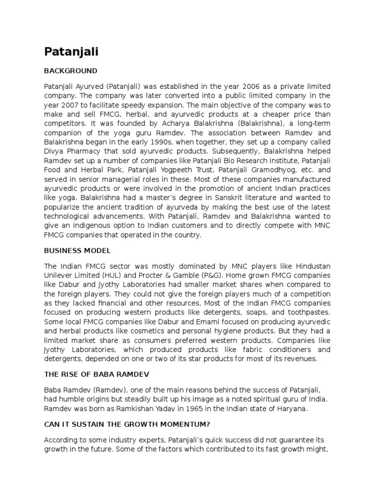 Patanjali | PDF | Ayurveda | Economies