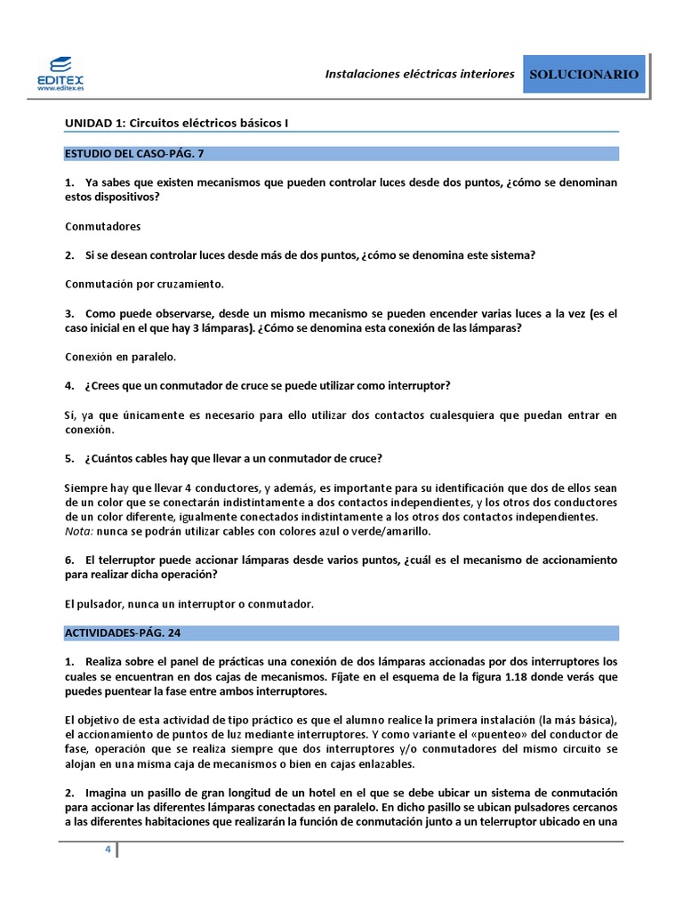 Solucionario IEI Muestra UD1 PDF | PDF | Resistencia Eléctrica y Conductancia | Corriente eléctrica