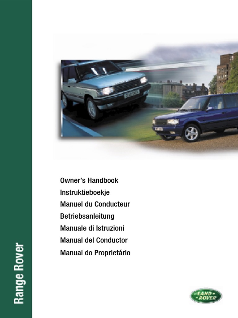 Range Rover P38 MY99 - Owner's Handbook Export (VDH100680X 2nd Edition ...