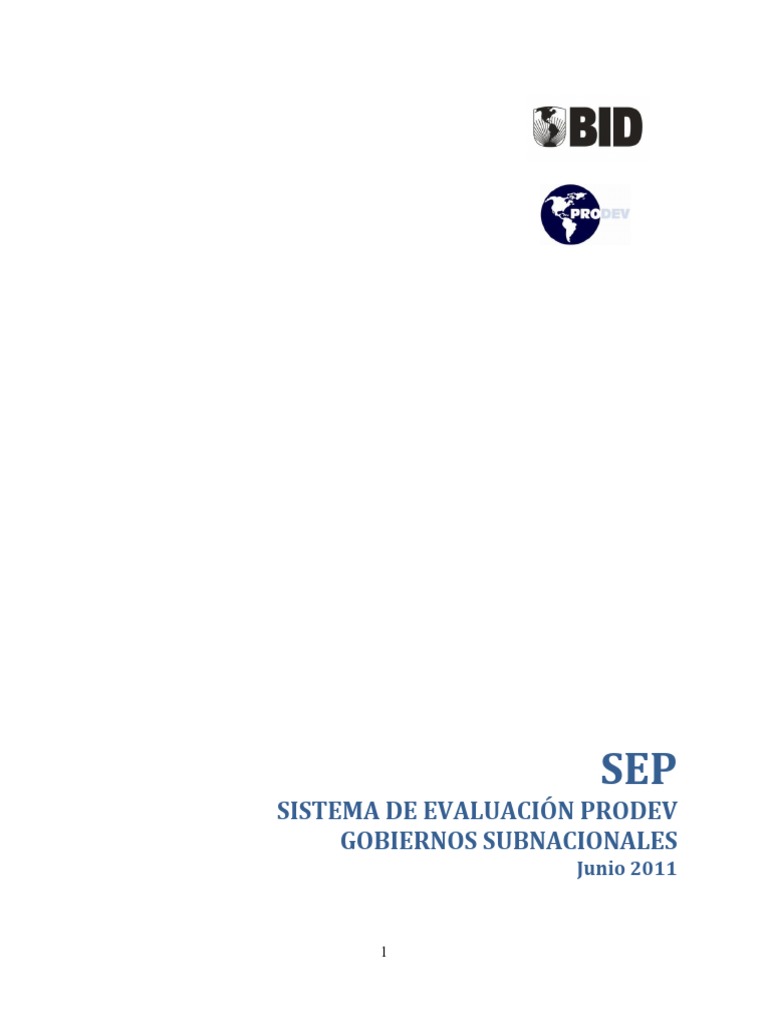 Manual SEP - Sistema de Evaluacion PRODEV | PDF | Presupuesto | Planificación estratégica