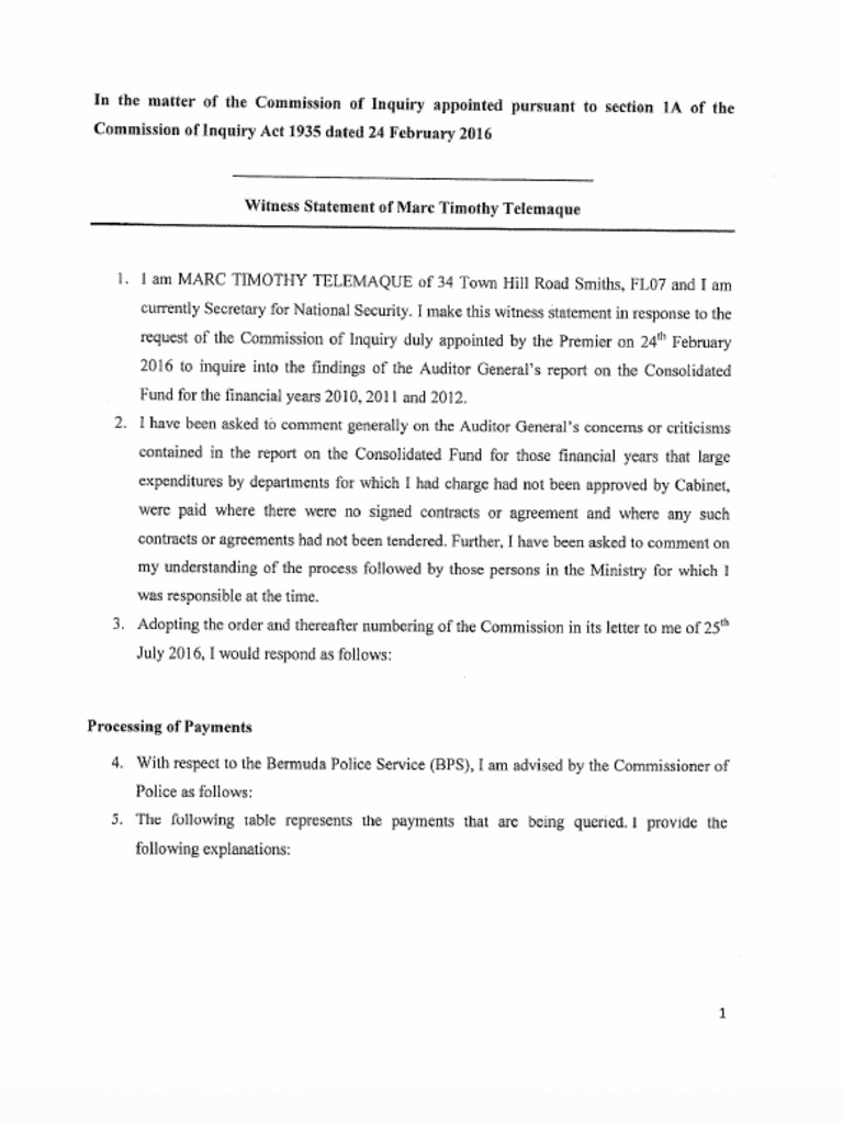 Marc Telemaque Witness Statement | PDF