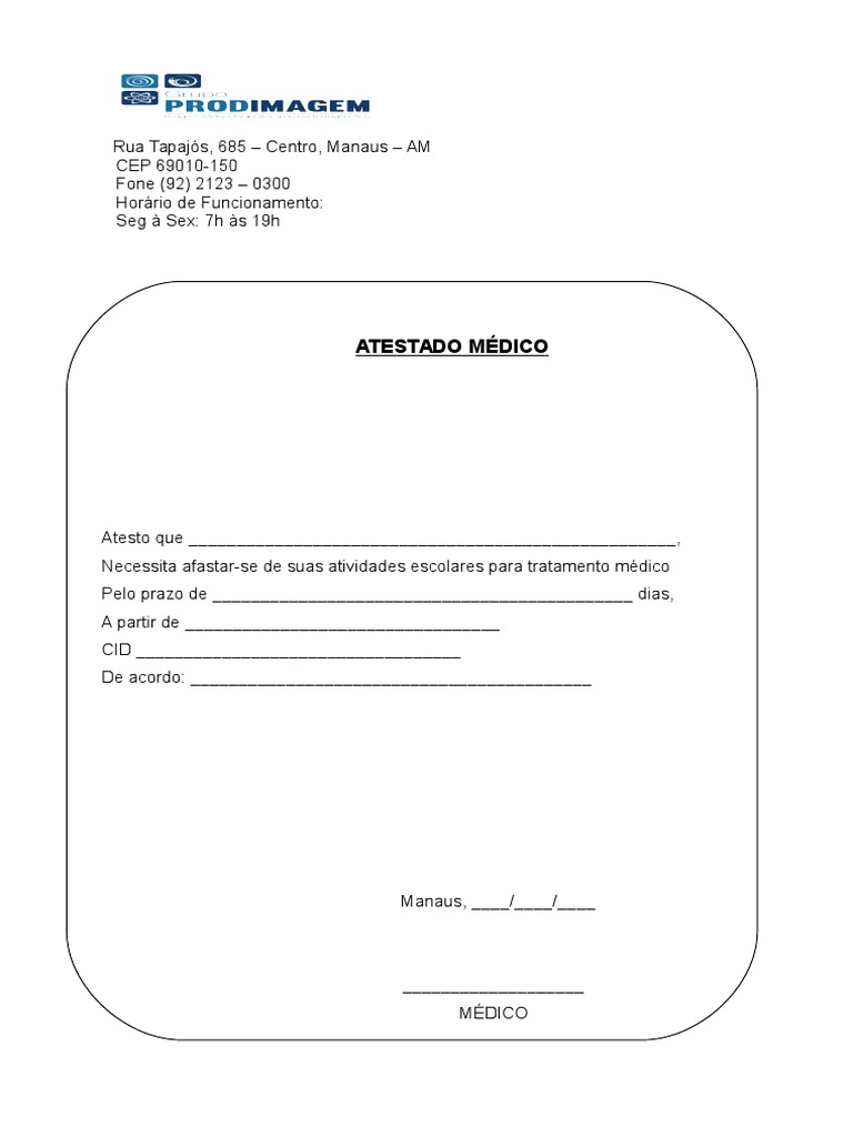 Atestado Medico Gratis Para Trabalho