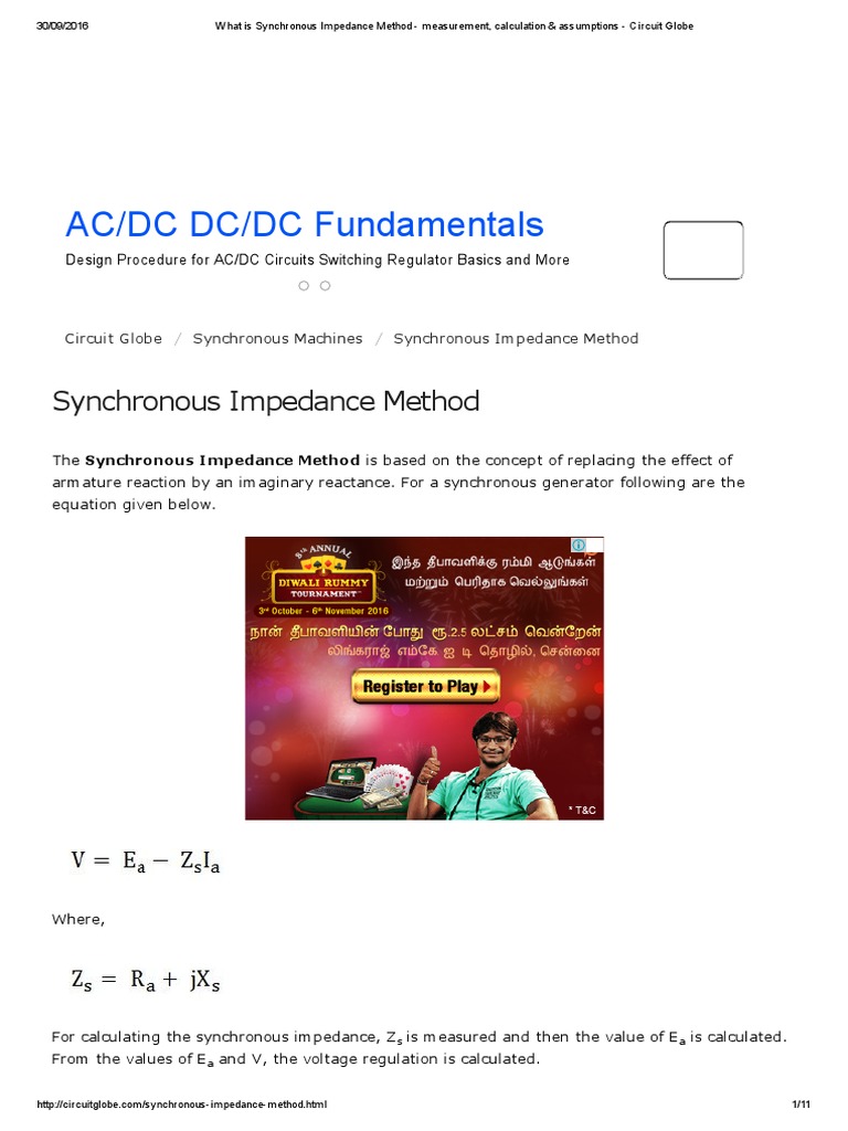 Synchronous Impedance Explained | PDF | Electrical Impedance | Transformer