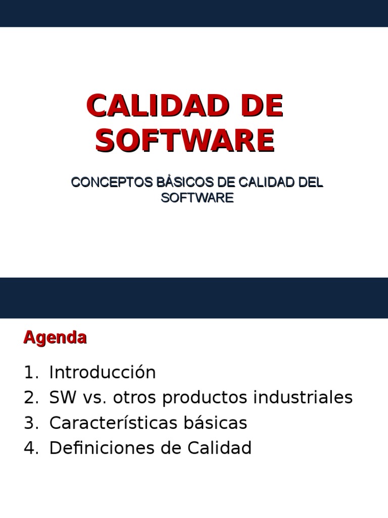 Calidad del Software: Conceptos Clave | PDF | Calidad (comercial ...
