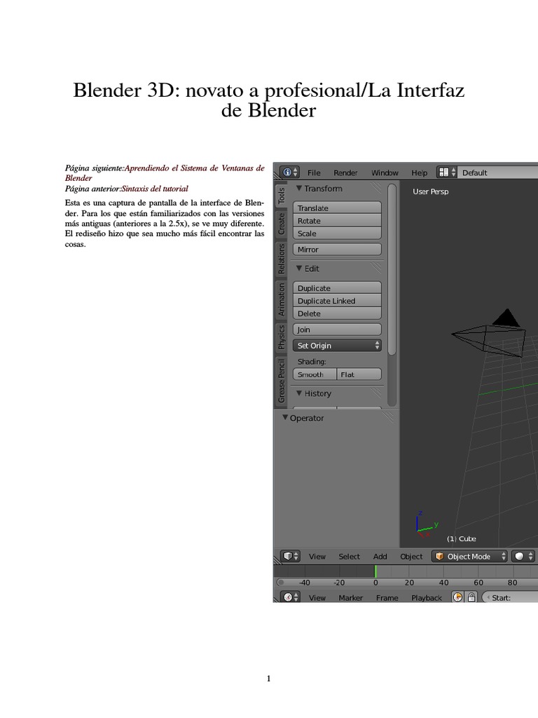 Blender 3D - Novato A Profesional-La Interfaz de Blender | PDF ...