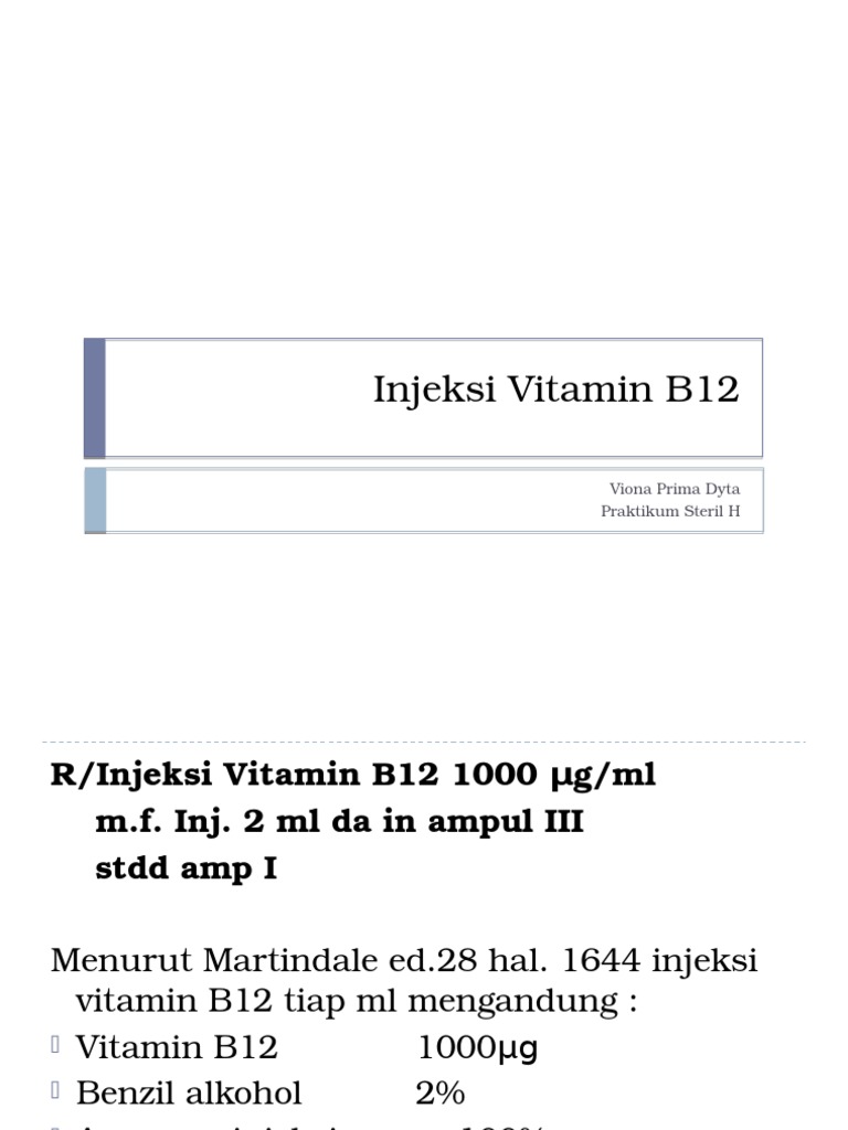 Injeksi Vitamin B12 | PDF
