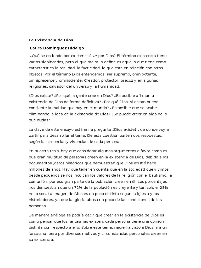 La Existencia de Dios | PDF | Existencia de dios | Existencia