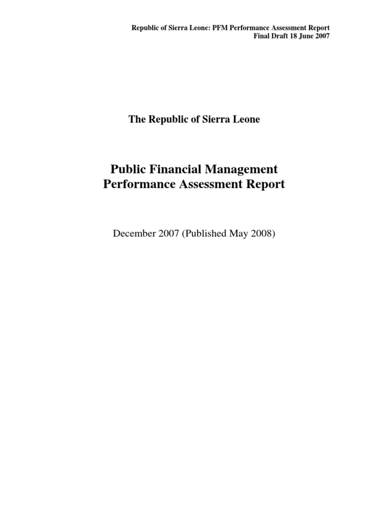 Siera Leone PEFA Report 12 07 | PDF | Internal Audit | International ...