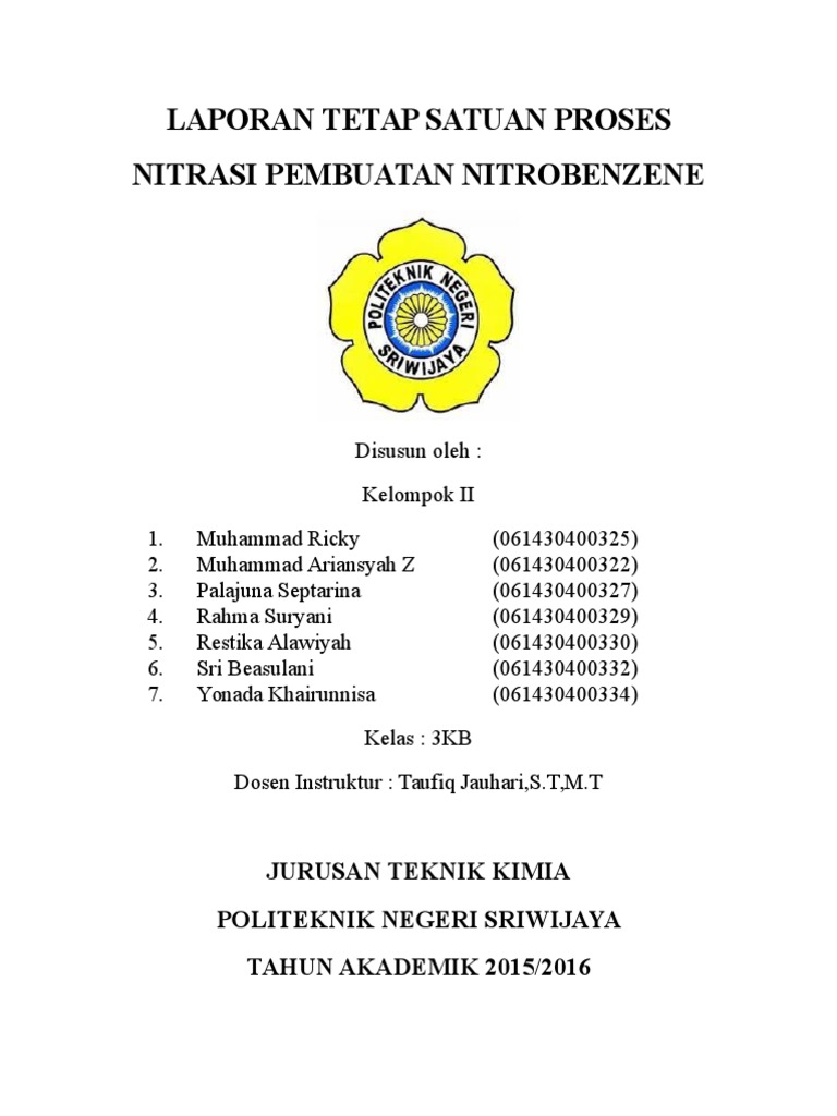 Laporan Praktikum SP Nitrasi Pembuatan Nitrobenzene (FIX) | PDF