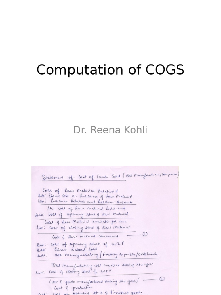 Computation of COGS | PDF