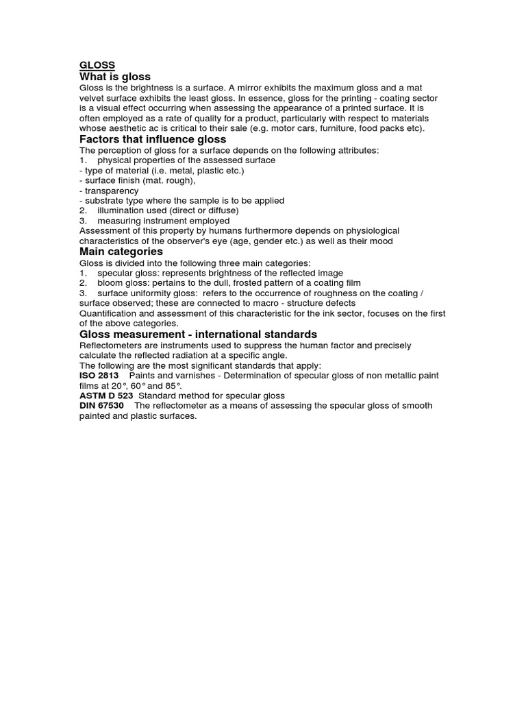 What Is Gloss | PDF | Electrodynamics | Optics