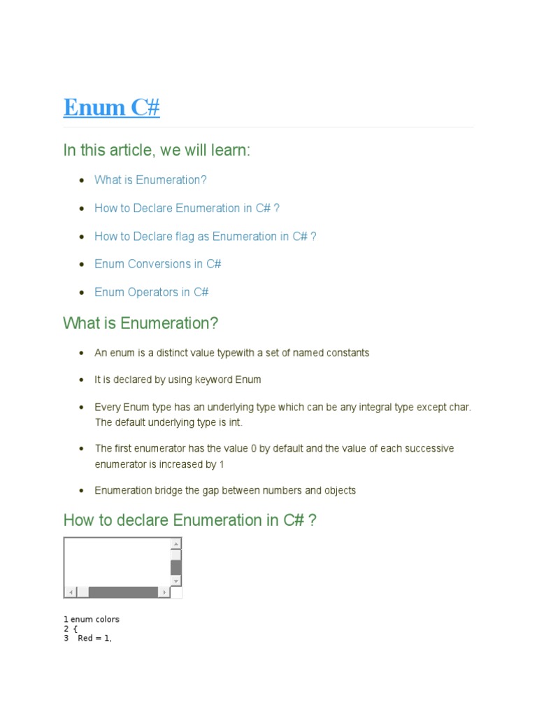 Enum C# | Download Free PDF | C Sharp (Programming Language) | Computer ... Enum C# | Download Free PDF | C Sharp (Programming Language) | Computer ...