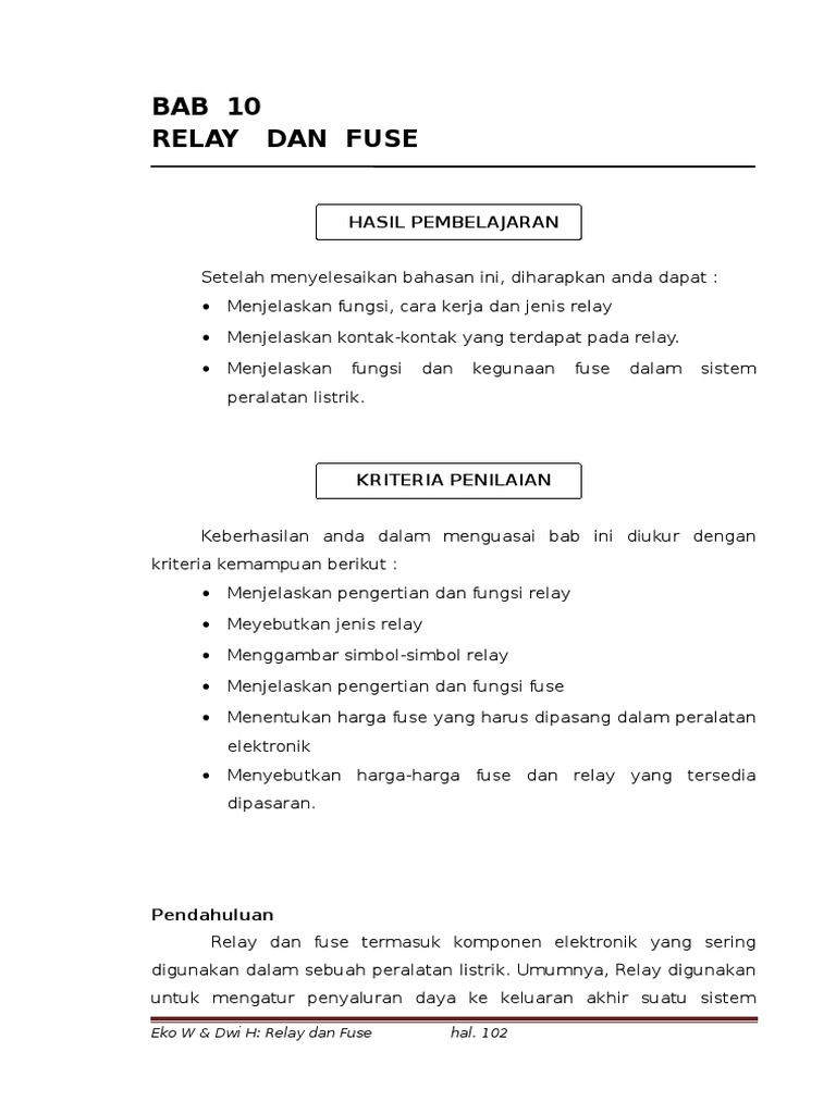 BAB 10 - Relay Dan Fuse | PDF