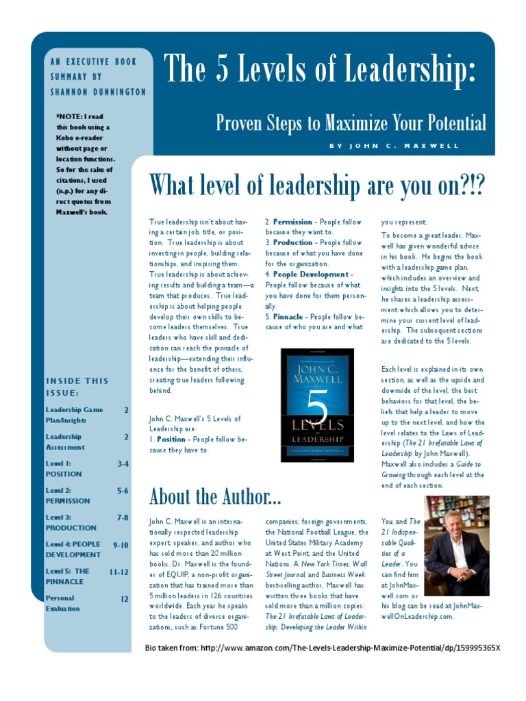 5 Levels of Leadership-The.Maxwell.EBS.pdf | Leadership | Leadership ...