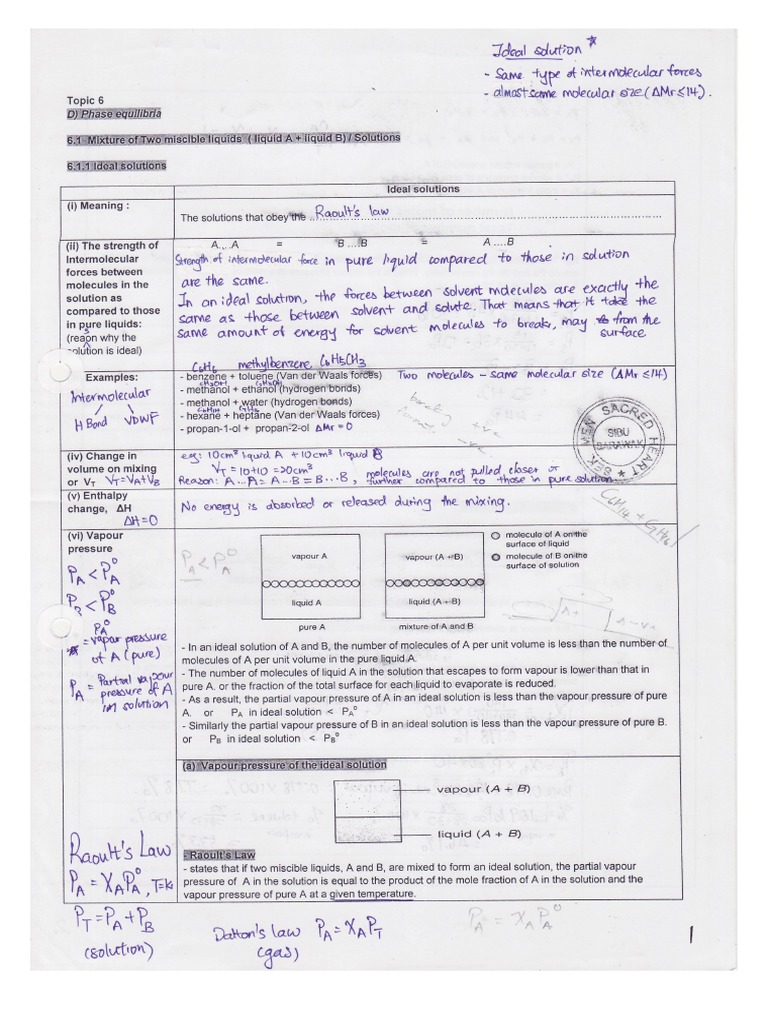 STPM Chemistry Term 1 TOPIC 6D PHASE EQUILIBRIUM PDF | PDF | Physical ...