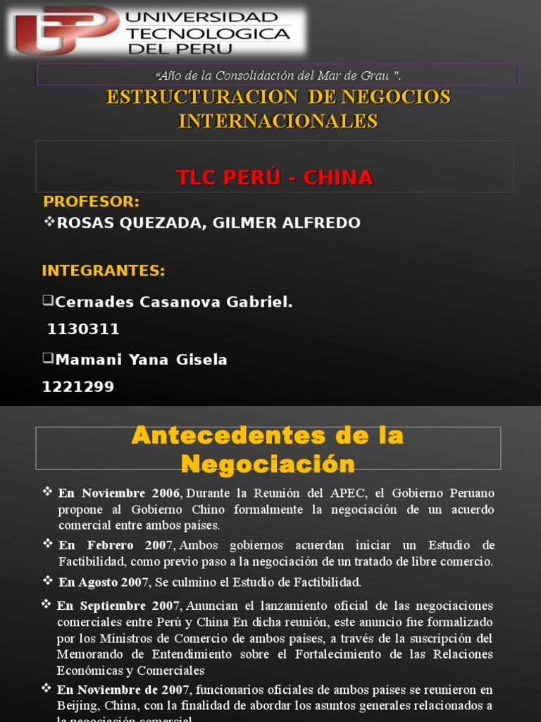 TLC Peru y China | PDF | Perú | Tratado de Libre Comercio Norteamericano