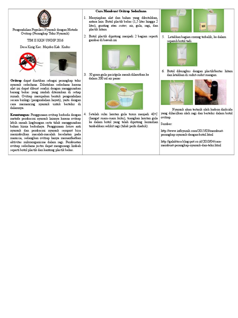 Ovitrap: Cara Sederhana Perangkap Nyamuk | PDF
