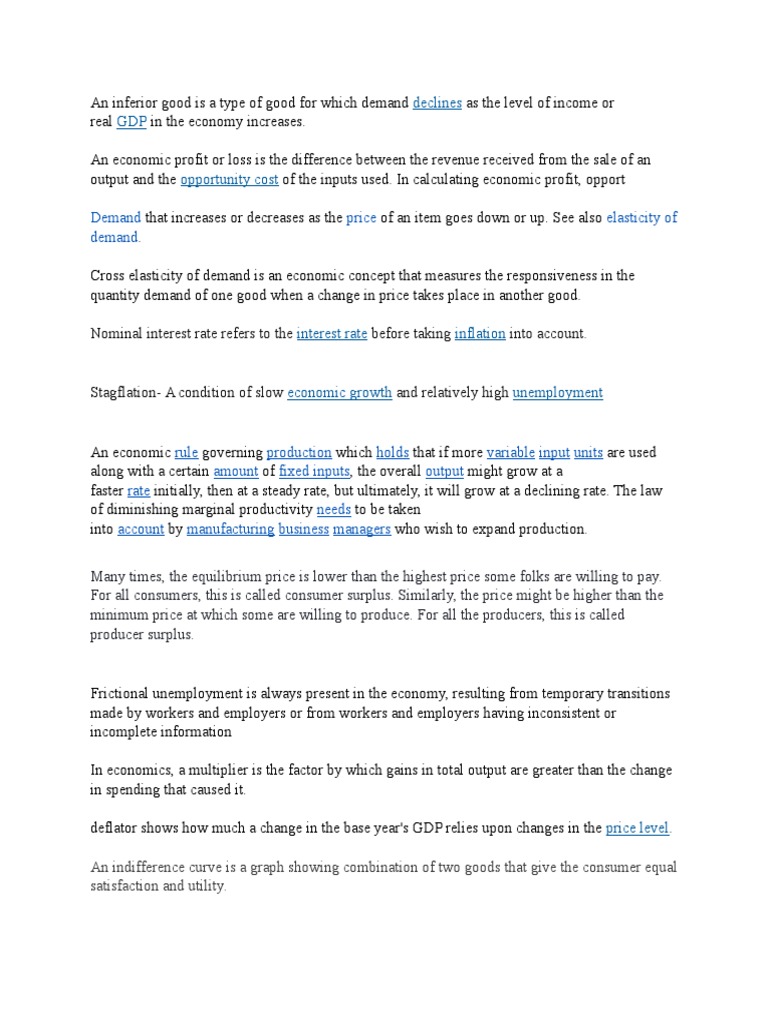 Short Notes of Economics | PDF