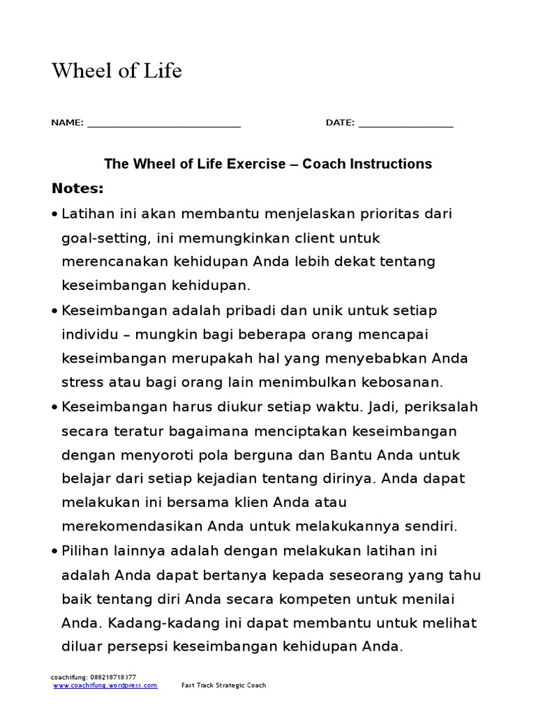 Wheel of Life NLP Indonesia | PDF