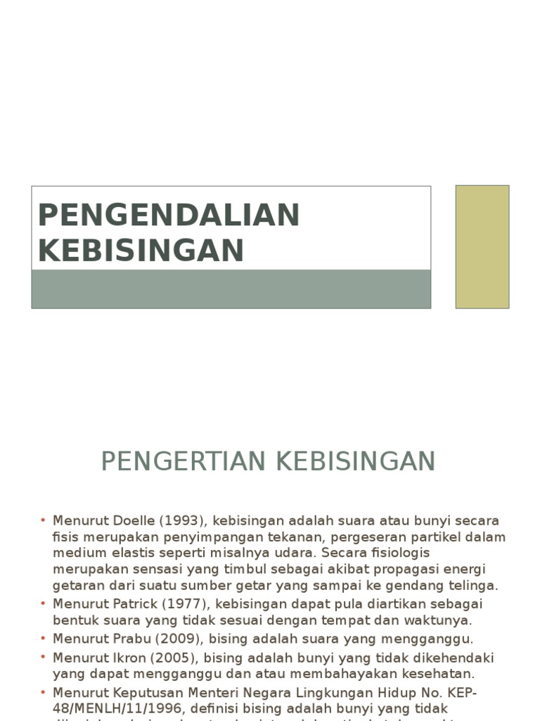 Pengendalian Kebisingan | PDF