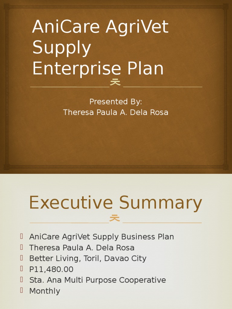 Agrivet Enterprise Plan1 | PDF | Revenue | Business Economics